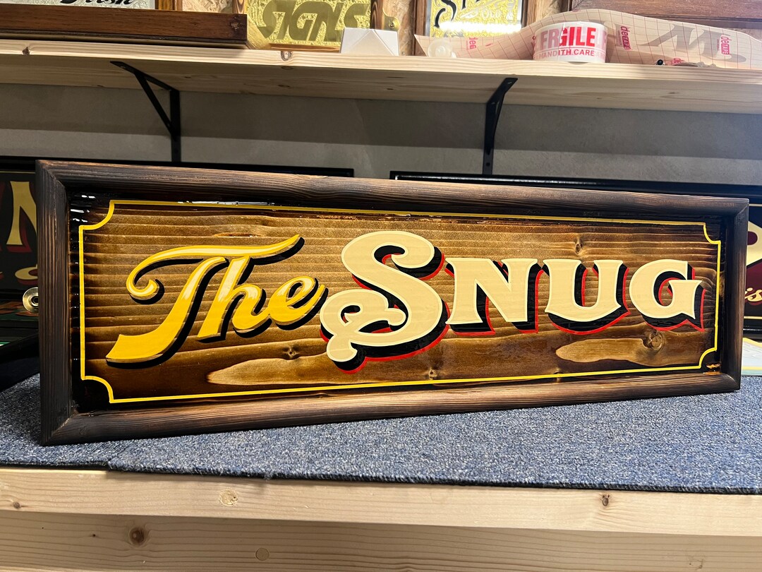 Hand Lettered , the Snug , Wooden Pub/bar/mancave Sign . - Etsy