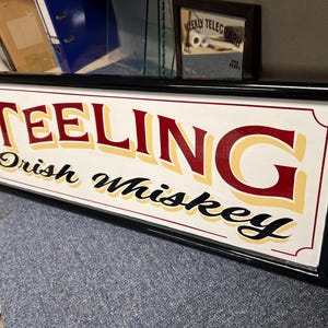 Teeling Irish Whiskey , Traditionally Hand Lettered Wooden Pub/bar ...
