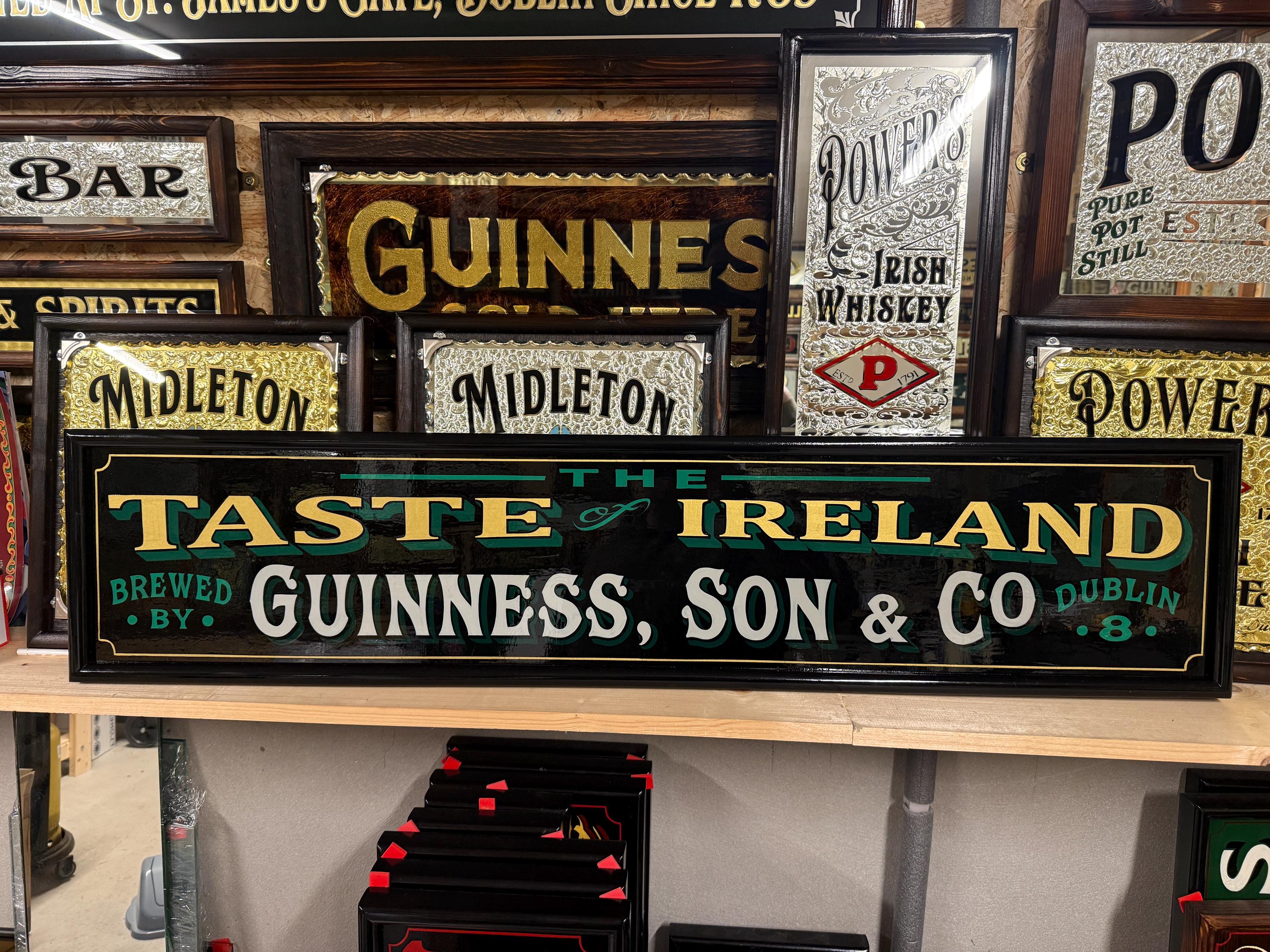 Guinness. the Taste of Ireland , Hand Lettered Wooden Irish Pub/bar ...