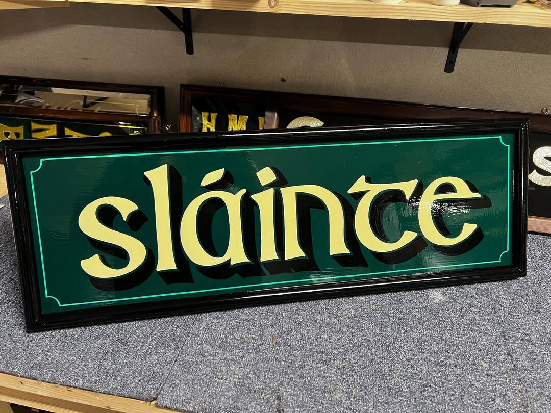 Slainte , Hand Lettered Wooden Pub , Mancave Sign - Etsy UK