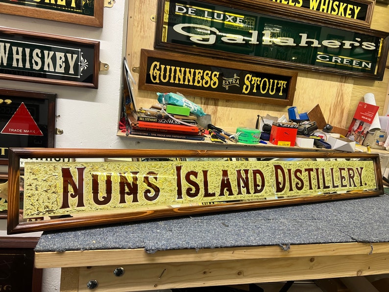 Nuns Island Distillery , Reverse Painted , Goldleaf Irish Pub , Bar ...