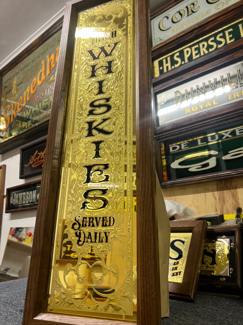 Irish Whiskies Served Daily , Glue Chipped Gold Leaf Bar / Pub ...