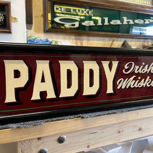 Paddy Irish Whiskey , Wooden Hand Lettered Pub , Bar Sign . - Etsy