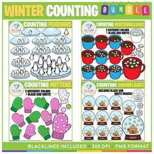 Winter Counting Clipart BUNDLE - 129 Images! - Instant Download ...