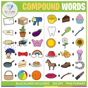 Compound Words Clip Art - Clipart - Instant Download - Educational ...