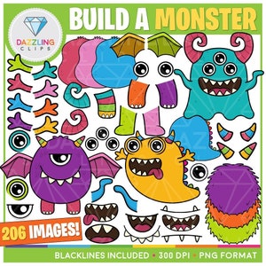 Build a Monster Clipart - 206 Illustrations! - Children's Activities ...