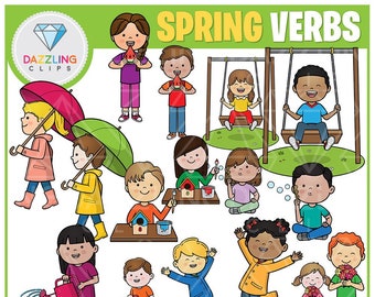 Winter Verbs Clipart - Clipart - Instant Download - Educational Clipart ...