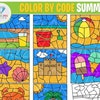 Color by Code: Summer Clip Art - Coloring Clipart - Instant Download ...