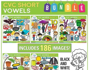 CVC Short I Clip Art - CVC Short Vowels Clip Art - Clipart - Instant ...