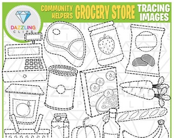 Community Helpers: Bakery Shop Tracing Images Clip Art - Instant ...