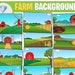 Farm Backgrounds Clip Art: Digital Scenes for Boom Cards (instant ...