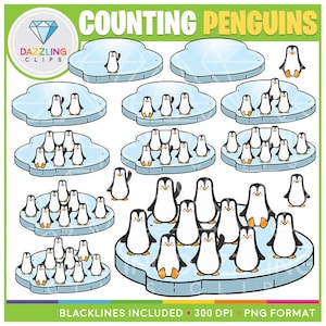 Counting Penguins Clipart - Winter Download - Instant Download - Cute ...