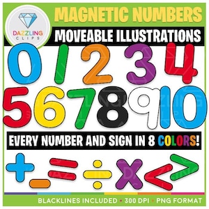 Moveable Magnetic Numbers Clipart (0 to 10)- Instant Download ...