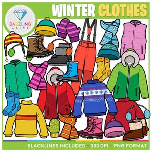 Winter Clothes Clipart - Winter Download - Instant Download - Sweater ...