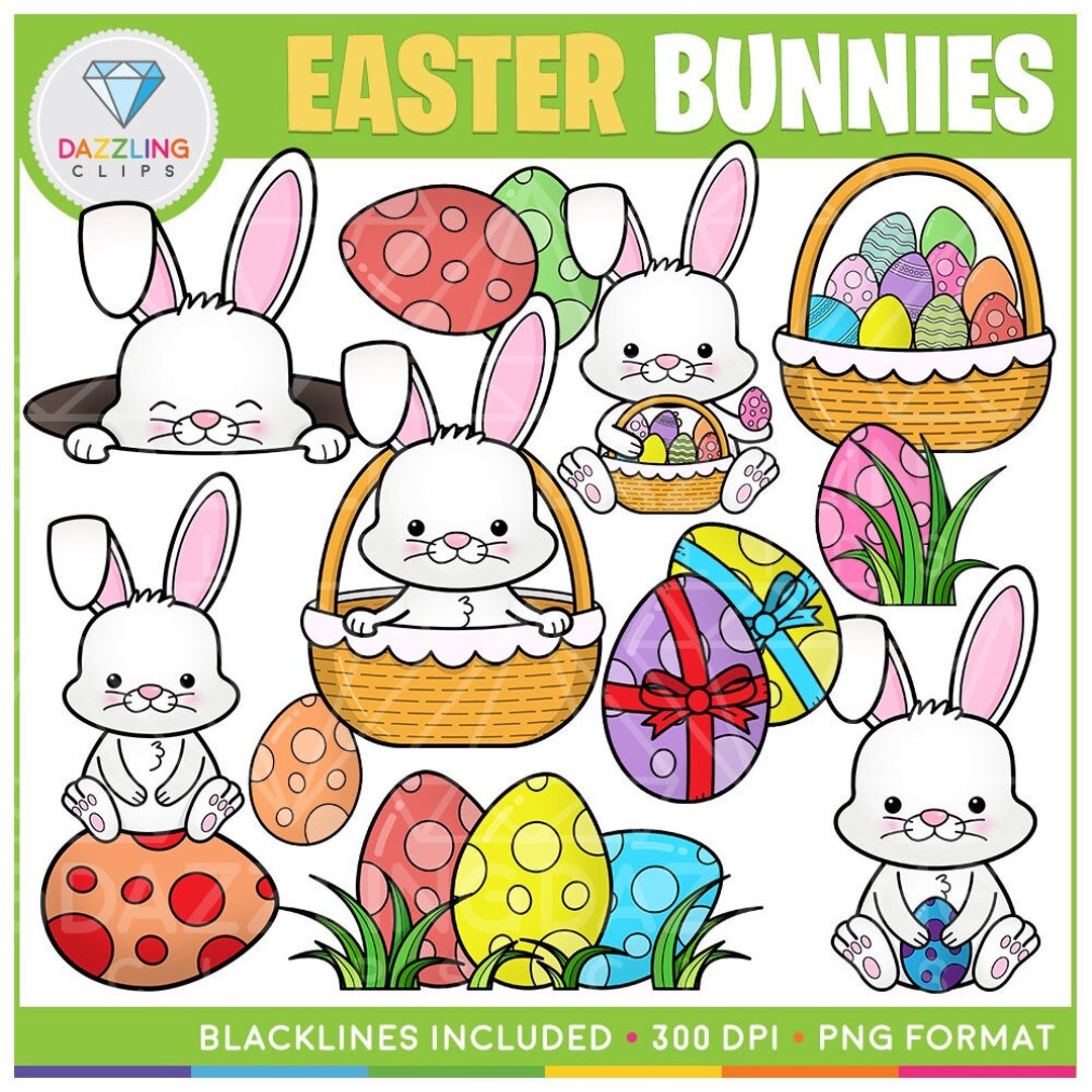 Easter Bunnies Clip Art - Instant Download - Educational Clipart - Math ...