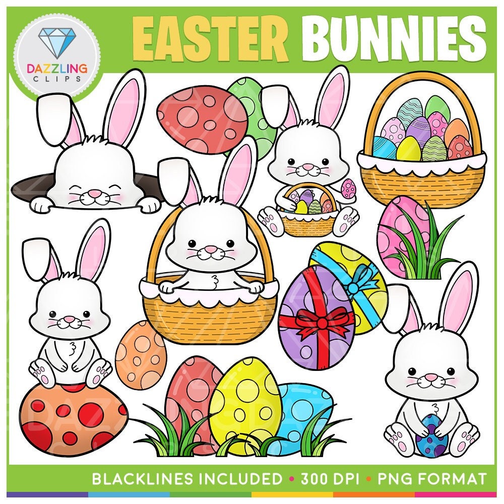 Easter Bunnies Clip Art - Instant Download - Educational Clipart - Math ...