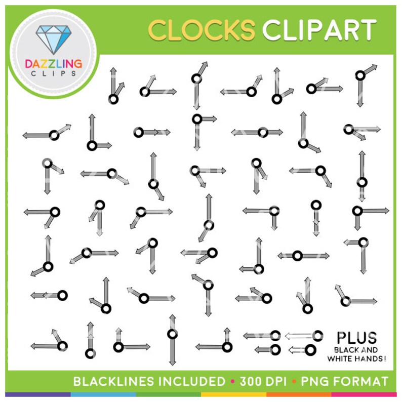 Digital and Analog Clock Clipart - Instant Download - Educational ...