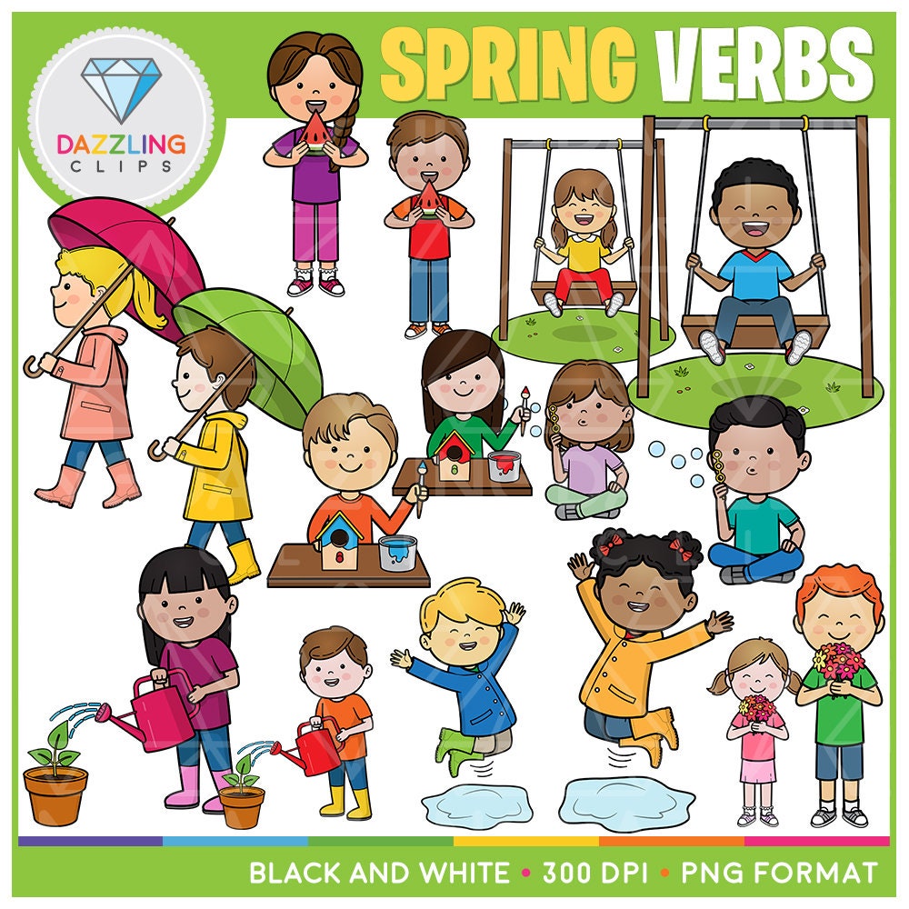 Seasonal Verbs Clipart Bundle - Clipart - Instant Download ...