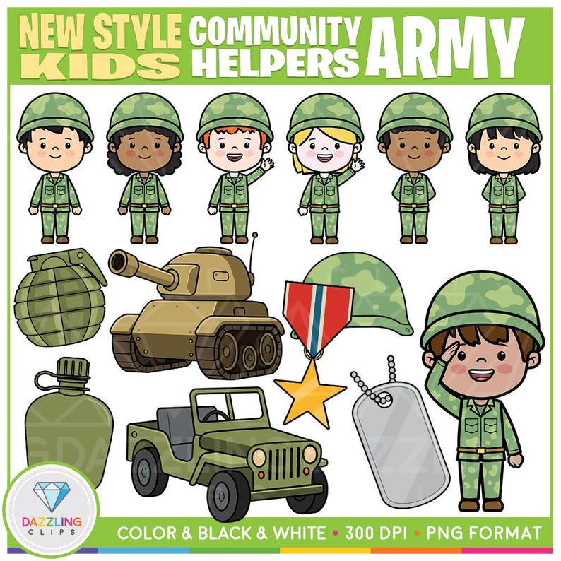 Chibi Style Community Helpers Army Clipart - 94 Illustrations ...