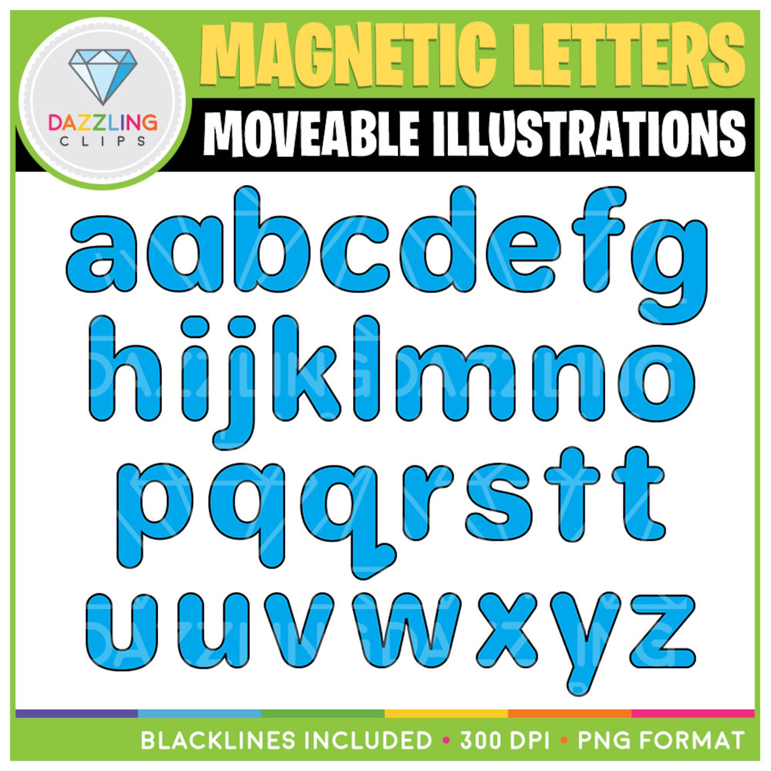 Moveable Magnetic Letters Clipart - 1032 Images - Instant Download ...