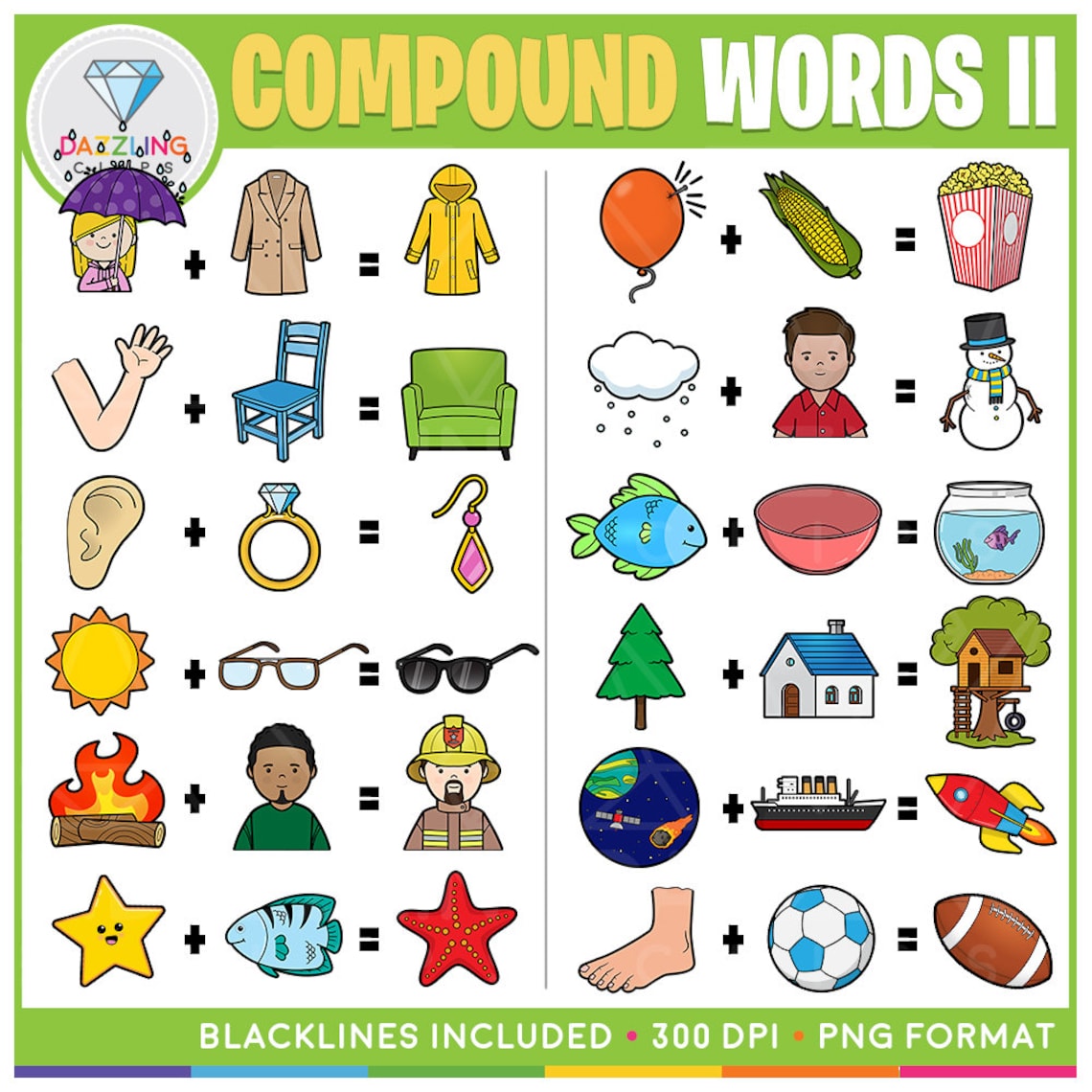 Compound Words Clip Art - Clipart - Instant Download - Educational ...