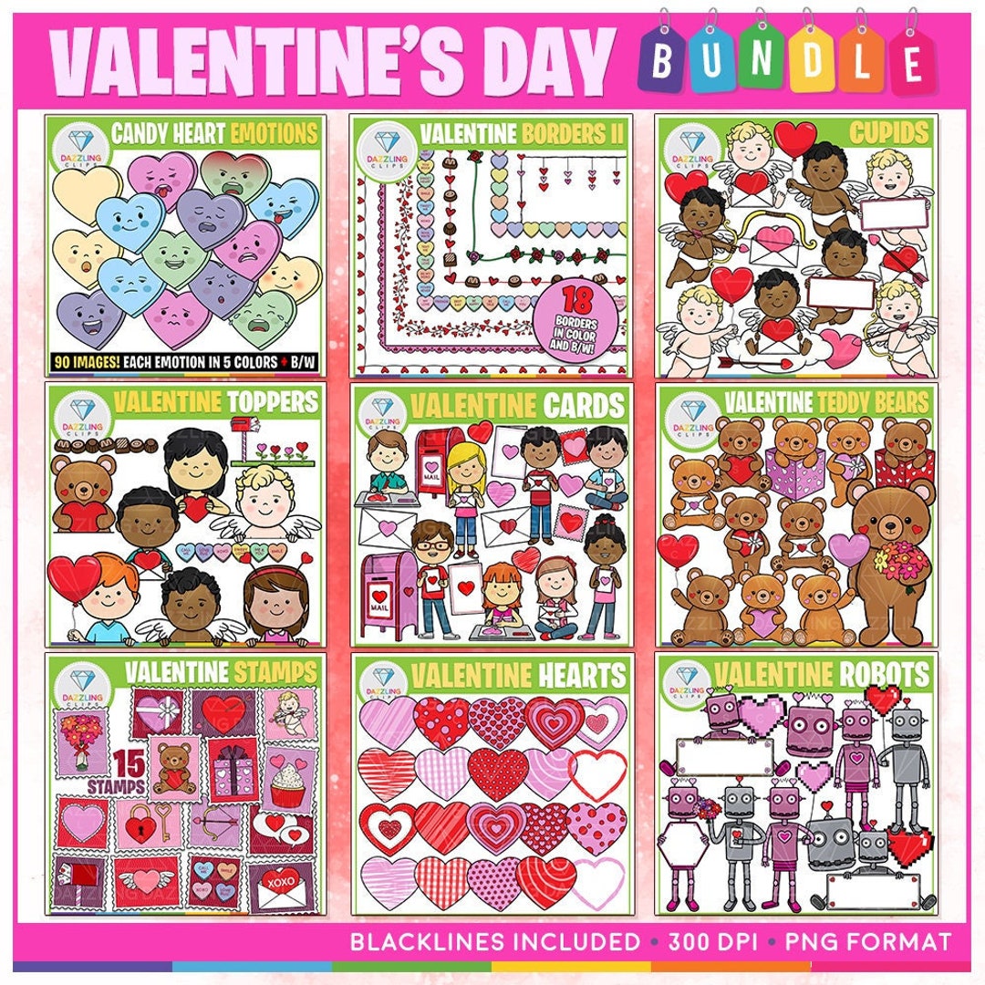 Valentine's Day Clip Art Bundle! - Instant Download - Candy Hearts ...