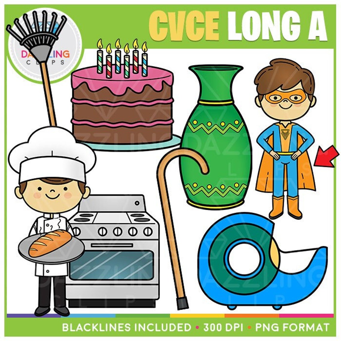 Cvce Long A Clip Art Clipart Instant Download - Etsy
