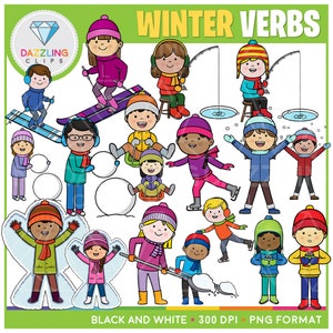 Seasonal Verbs Clipart Bundle - Clipart - Instant Download ...