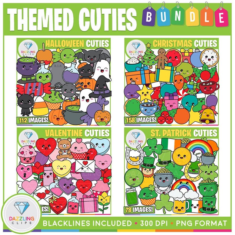 Themed Cuties Clip Art Bundle! - Kawaii Clipart - Instant Download ...