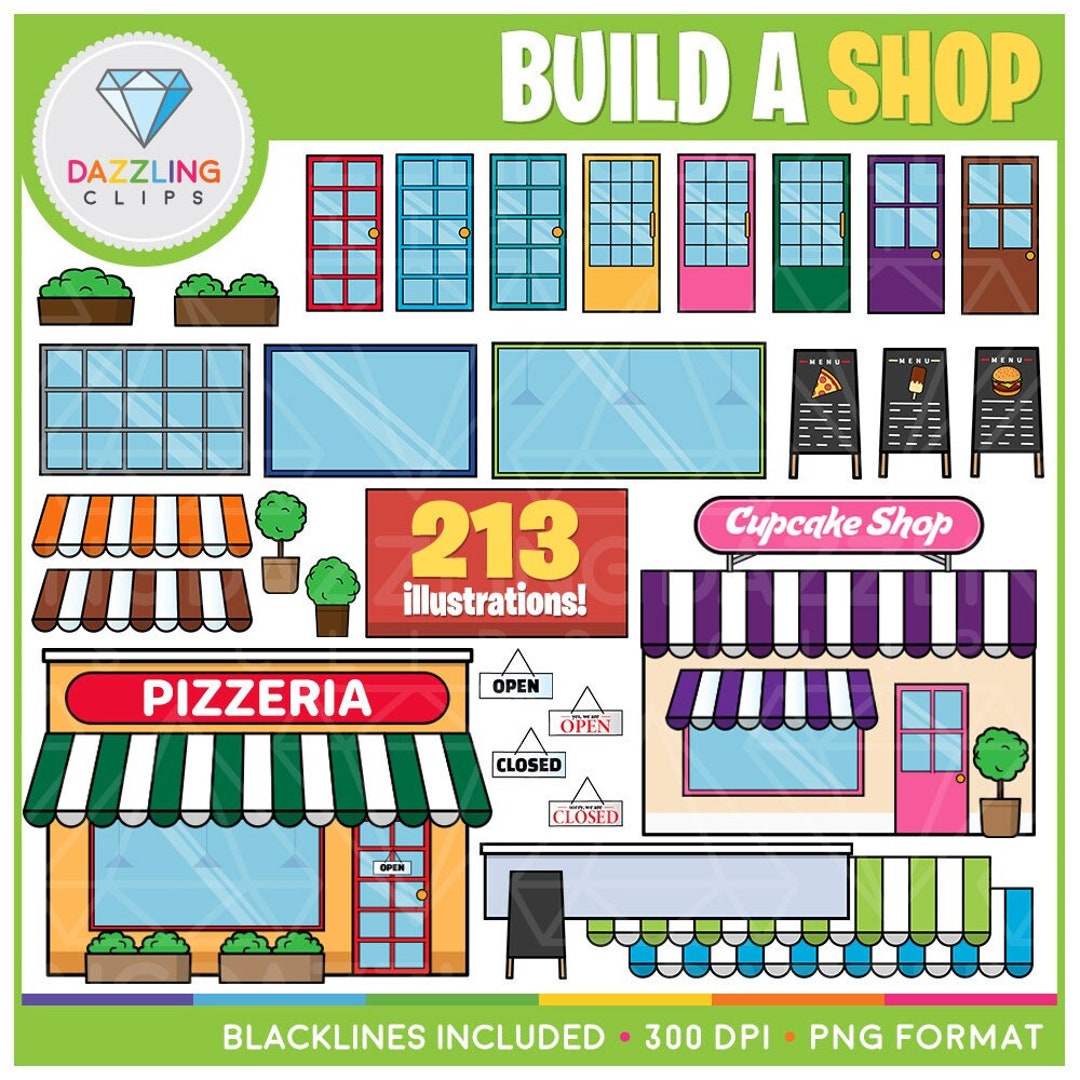 Build a Shop Clipart Bundle - 213 Illustrations! - for BOOM CARDS ...