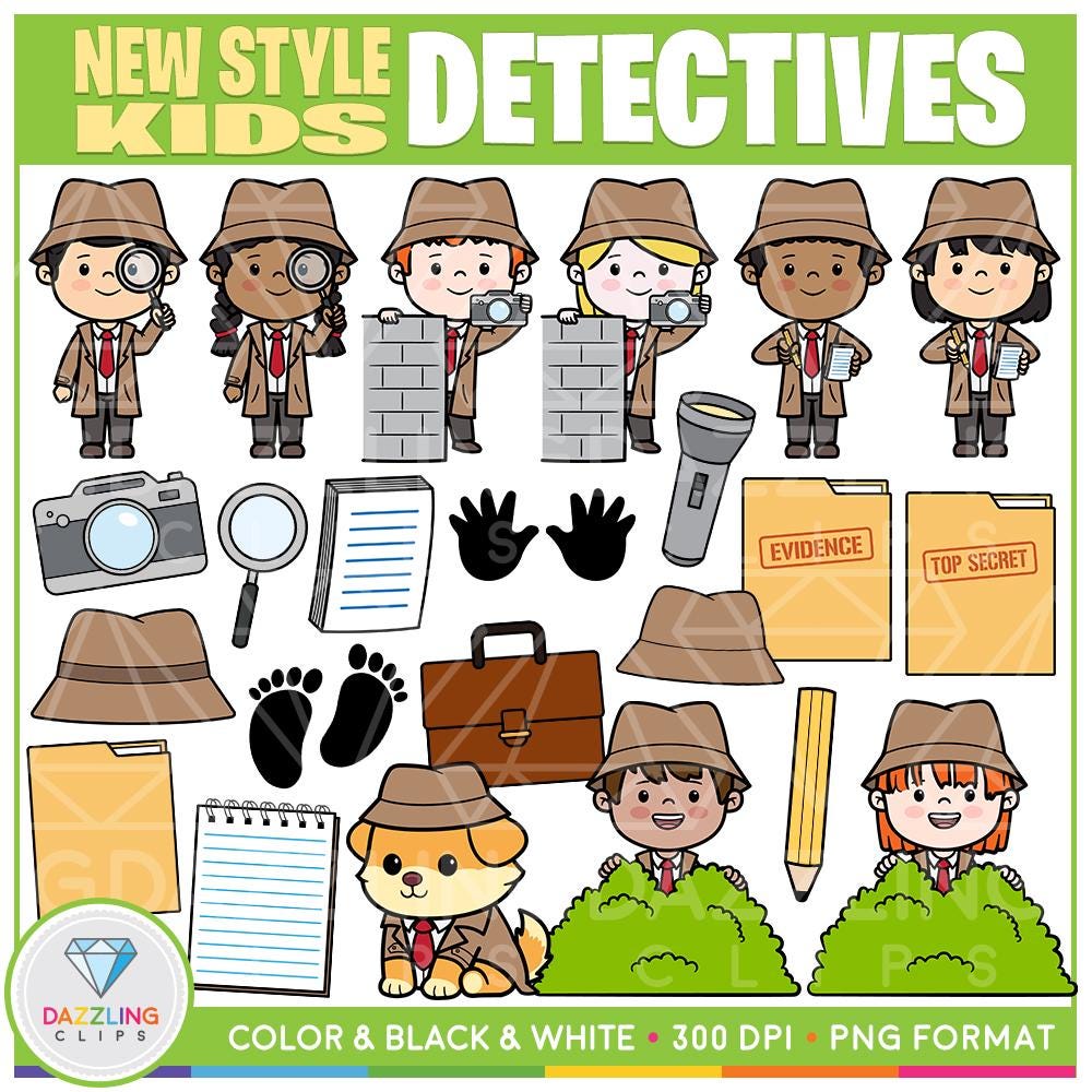Detectives Clip Art - Instant Download - Educational Clipart ...