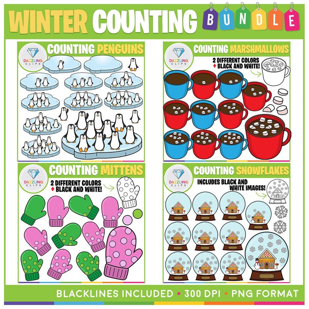 Winter Counting Clipart BUNDLE - 129 Images! - Instant Download ...