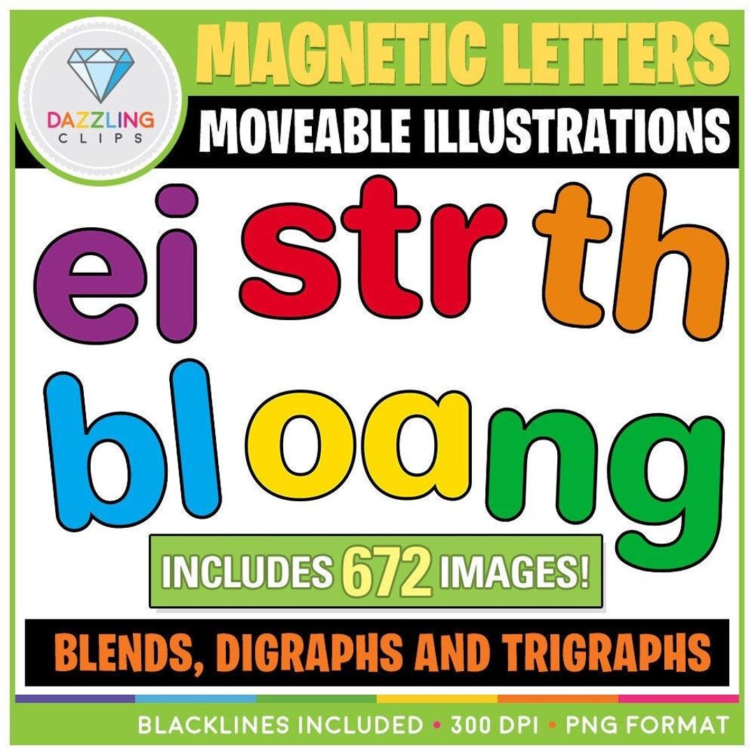 Magnetic Letters Clipart: Blends, Digraphs, Trigraphs (instant Download ...