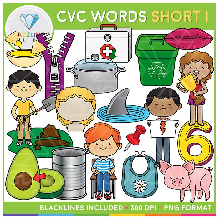 Short Vowel CVC Clipart Bundle - 186 Images! - Clipart - Instant ...