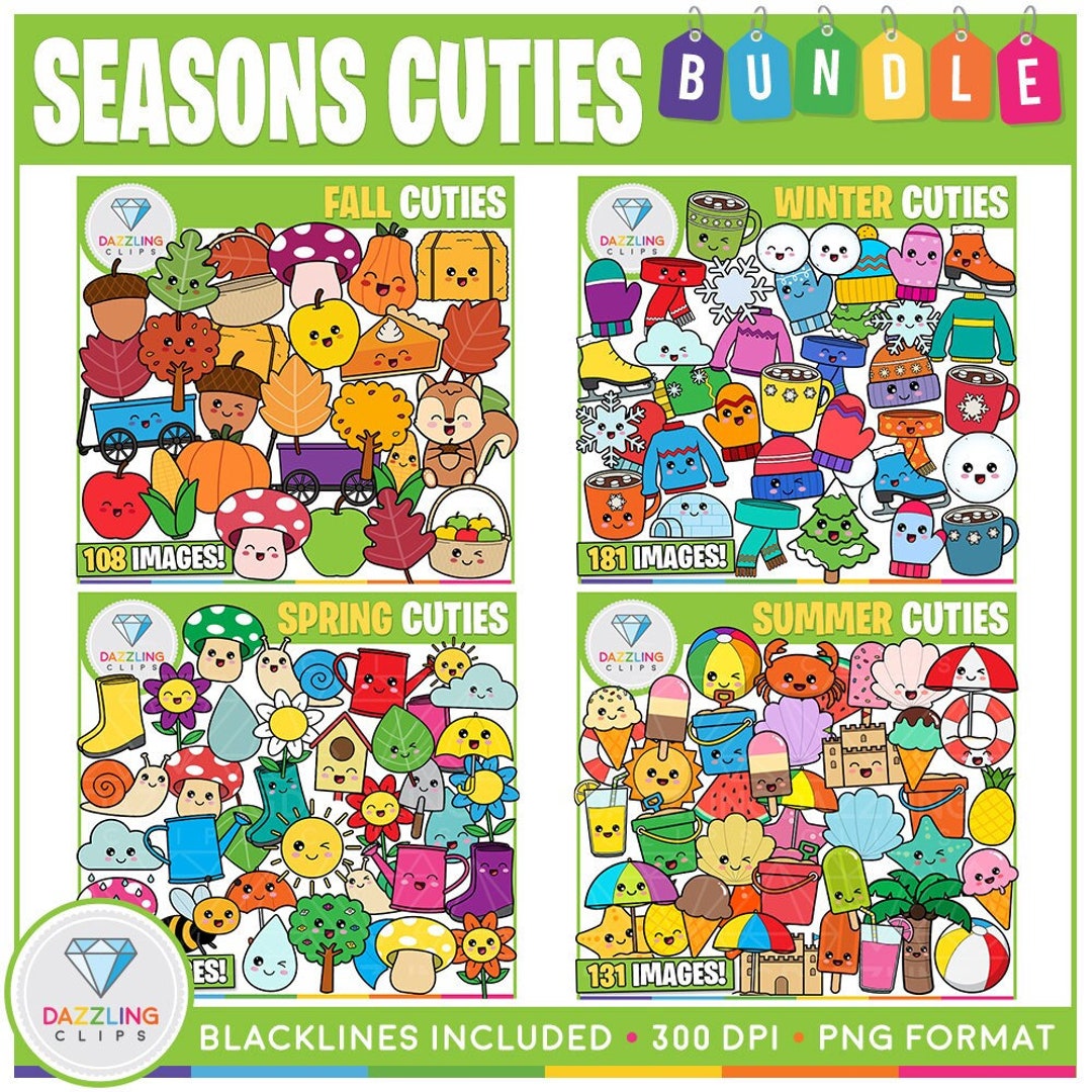 Seasons Cuties Clip Art Bundle! - Instant Download - Seasons Clipart ...