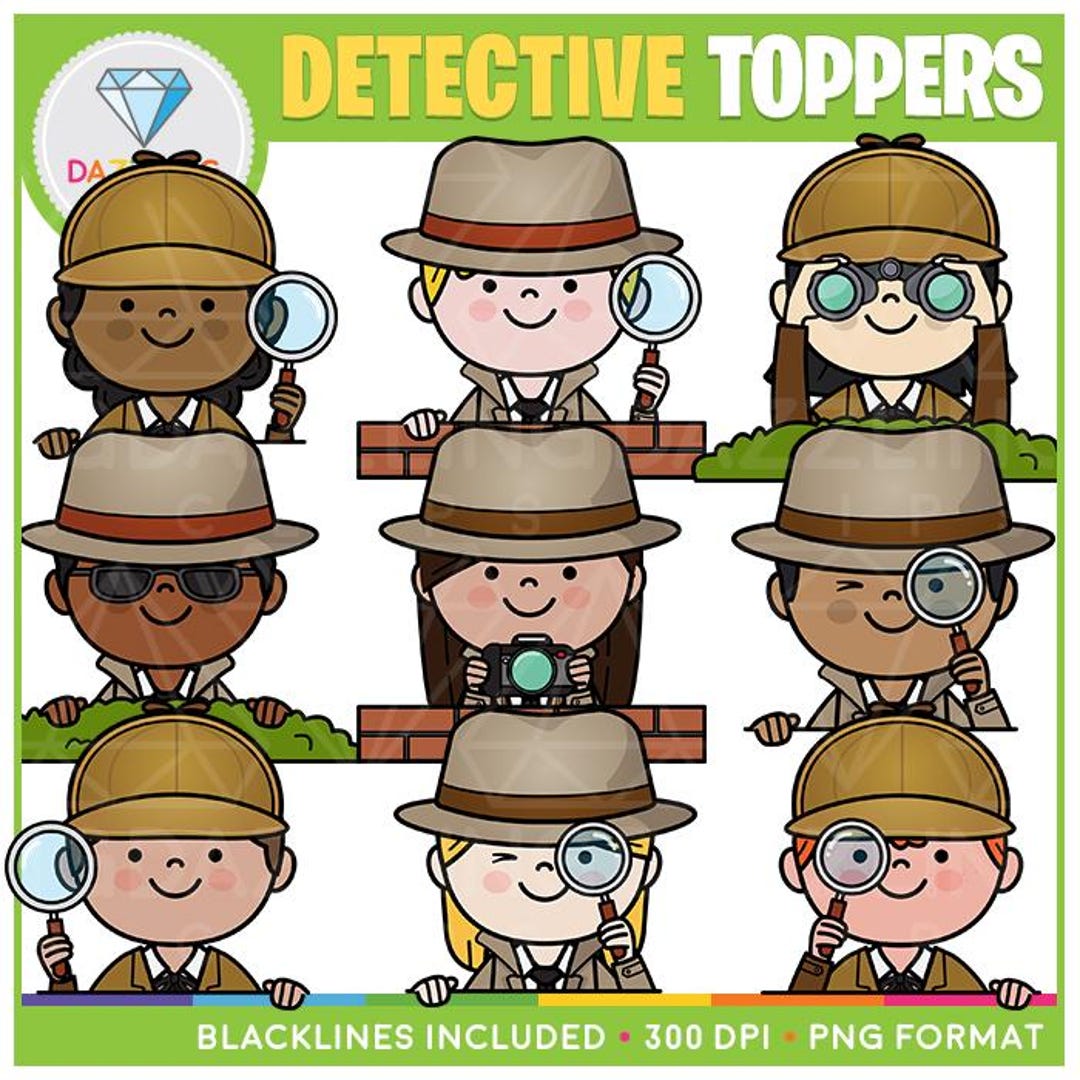 Detective Clipart: Kids Investigator Toppers (instant Download) - Etsy ...