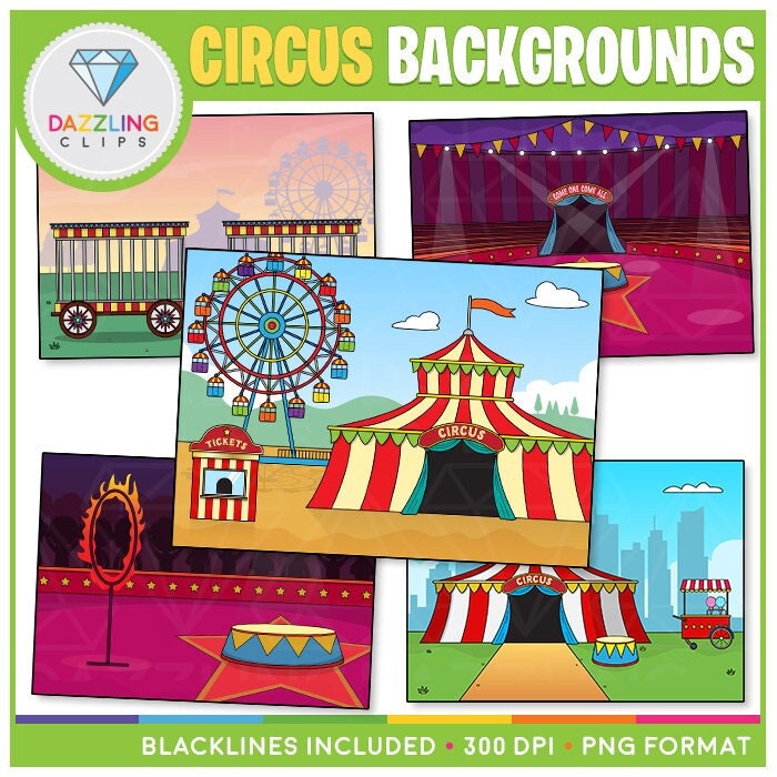 Circus Backgrounds Clip Art - for BOOM CARDS, Powerpoint and Slides ...