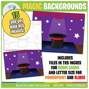 Magic Backgrounds Clip Art- for BOOM CARDS, Powerpoint and Slides ...