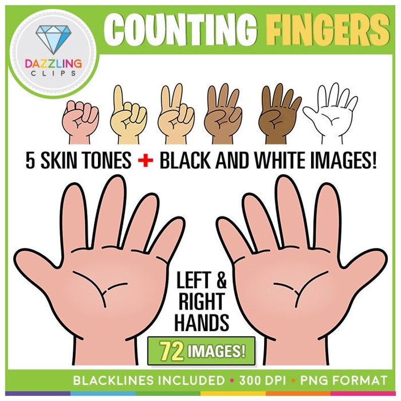 Counting Fingers Clip Art: Math Clipart (digital Download) - Etsy