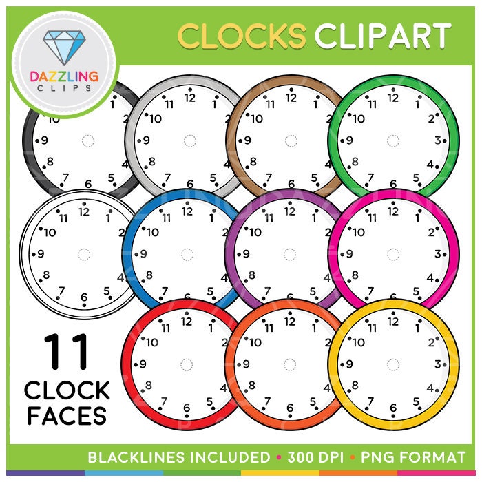 Digital and Analog Clock Clipart - Instant Download - Educational ...