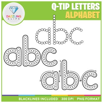 Q-tip Letters Alphabet Clip Art Instant Download Educational Clipart ...