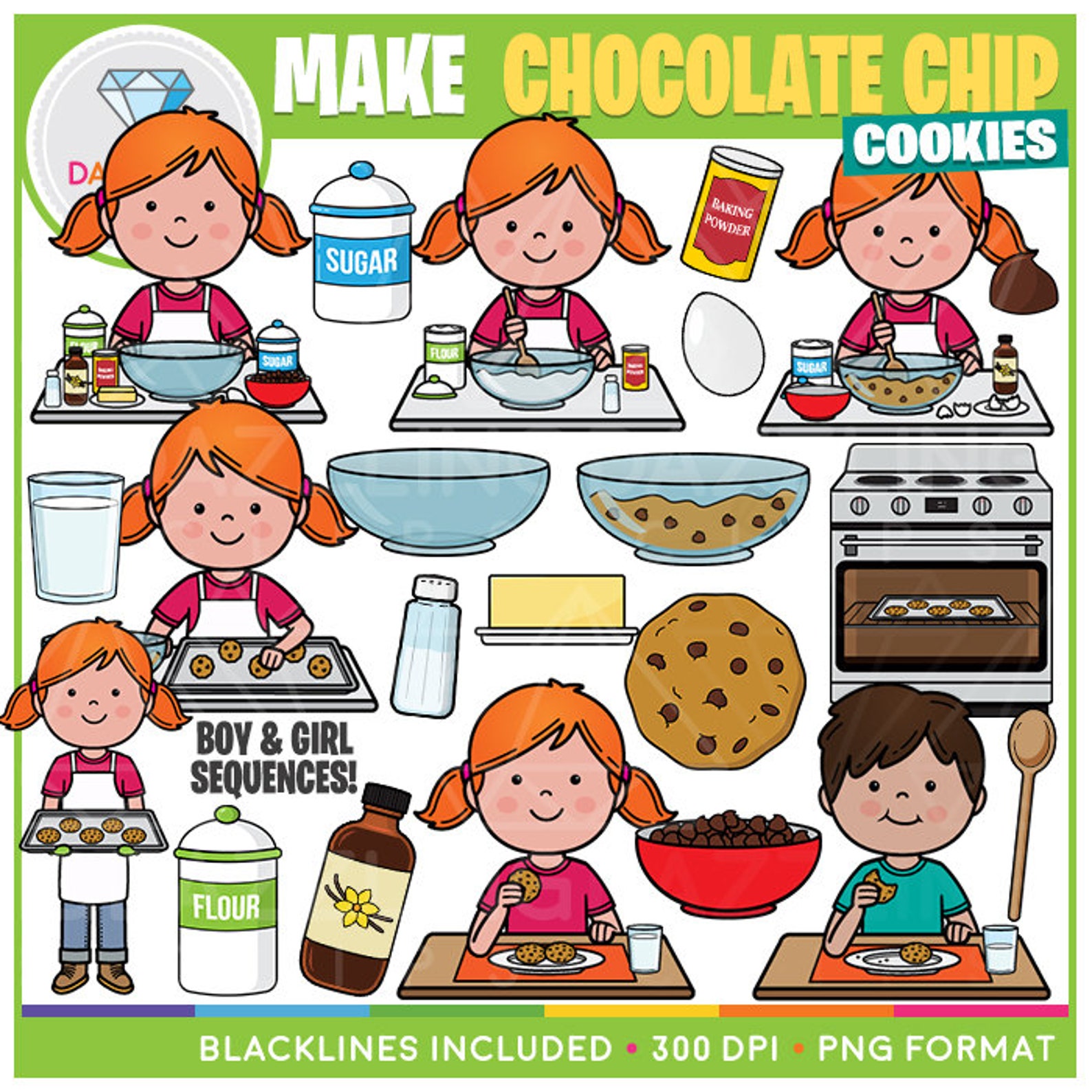Sequencing Clipart Bundle (food I) - Sequencing Clipart - Instant ...