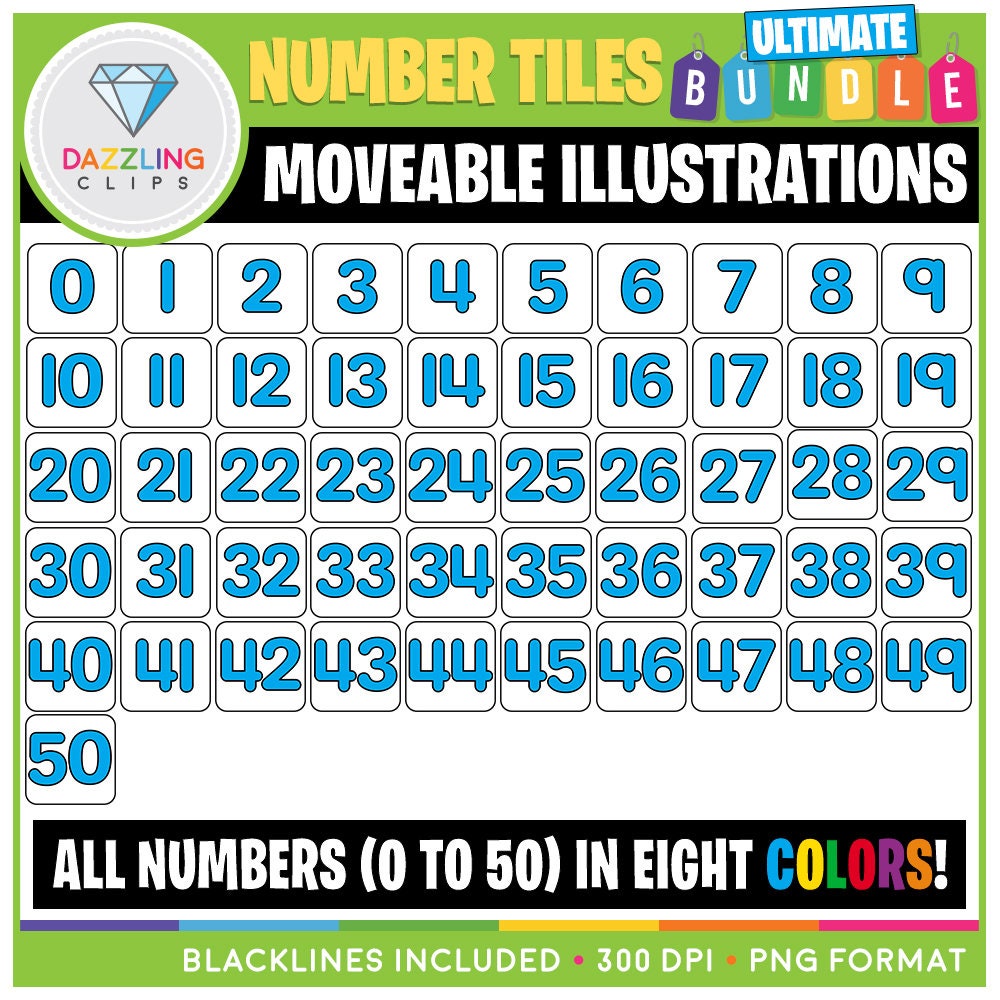 Moveable Number Tiles Clipart ULTIMATE BUNDLE - 408 Images! - Instant ...