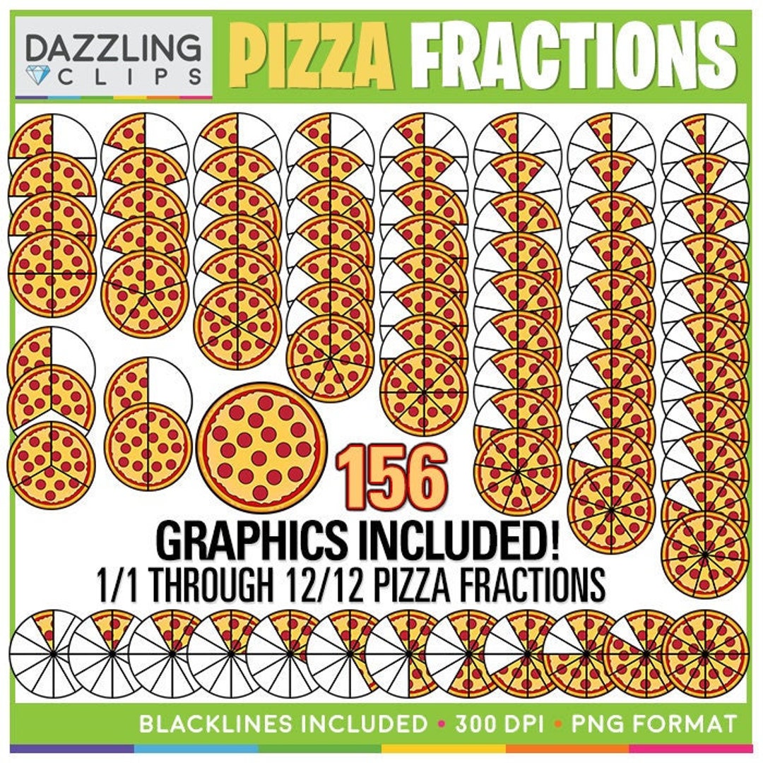 Pizza Fractions Clipart - 156 Illustrations! - Instant Download ...