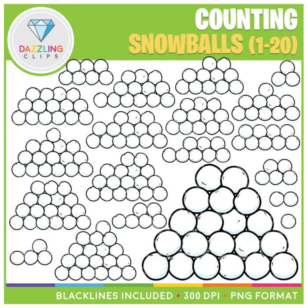 Counting Snowballs Clipart - Counting Clipart - Instant Dowload ...