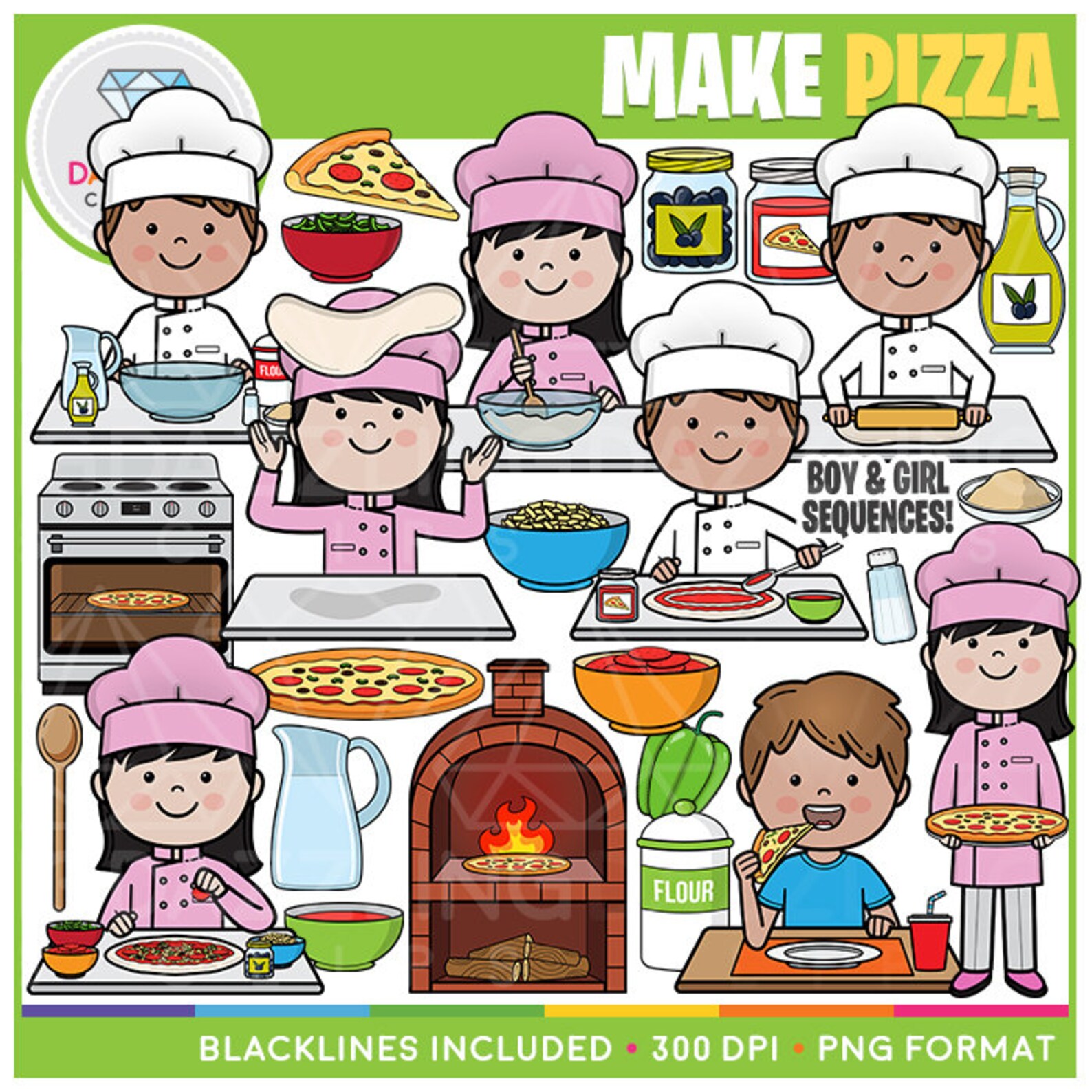 Sequencing Clipart Bundle (food I) - Sequencing Clipart - Instant ...