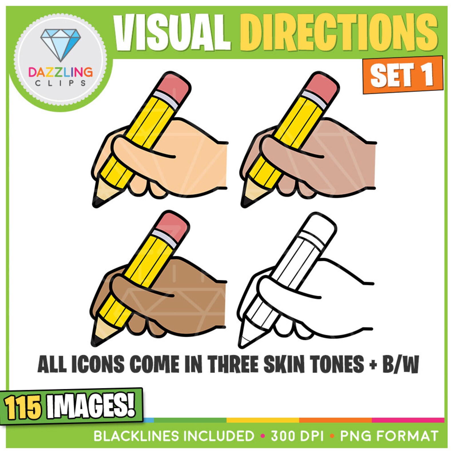 Visual Directions Clip Art (set 1) - Instant Download - Educational ...