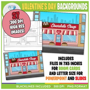 Valentine's Day Backgrounds Clip Art- for BOOM CARDS, Powerpoint and ...