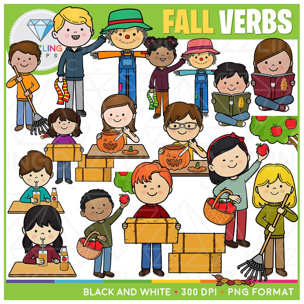 Seasonal Verbs Clipart Bundle - Clipart - Instant Download ...