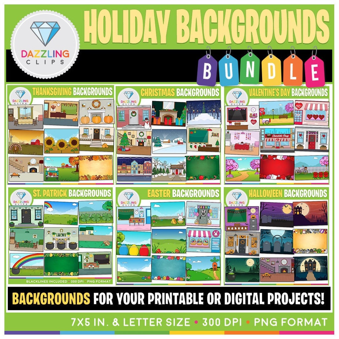 Holiday Backgrounds Clip Art BUNDLE! - Cute Clipart - Instant Download ...